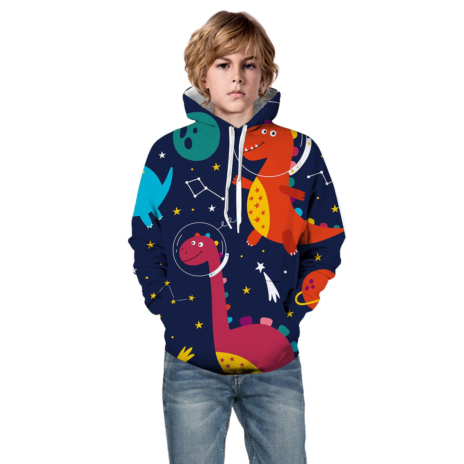 Hoodies for Boys Size 9-10 Years Little Kids Teen Hooded Unisex Galaxy ...