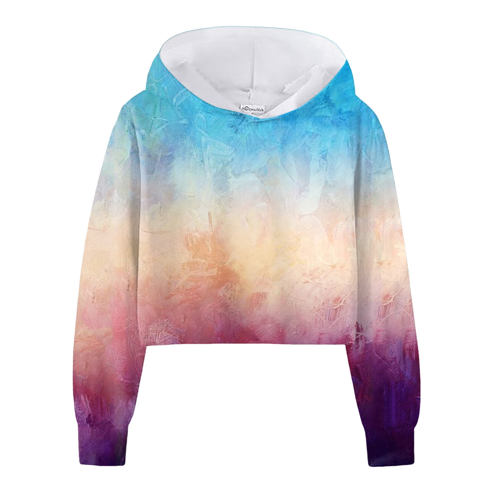 Hoodies for Girls Clearance Girls Hooded Collar Cropped Hoodies Long ...