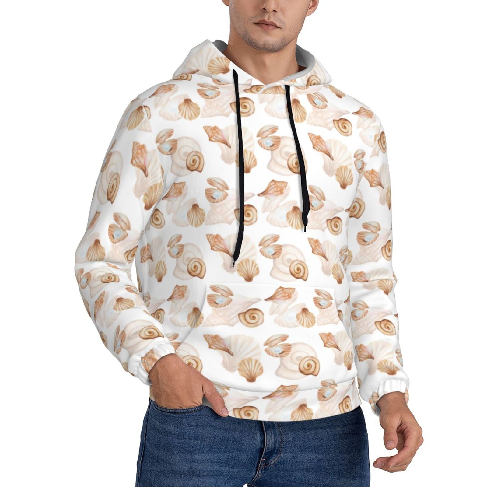 Hoodies for Men Conch Shell No.J920 Long Sleeve Casual Sweatshirt with ...