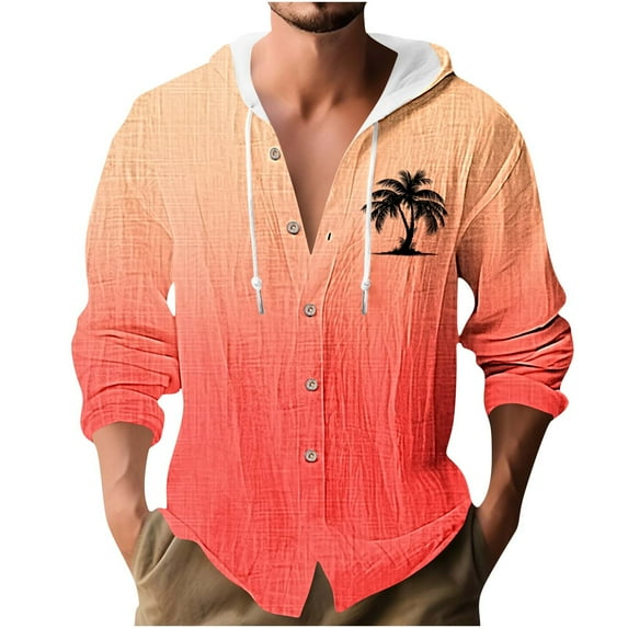 Hoodies for Men Lightweight Long Sleeve Button Down Shirts Boho Casual ...