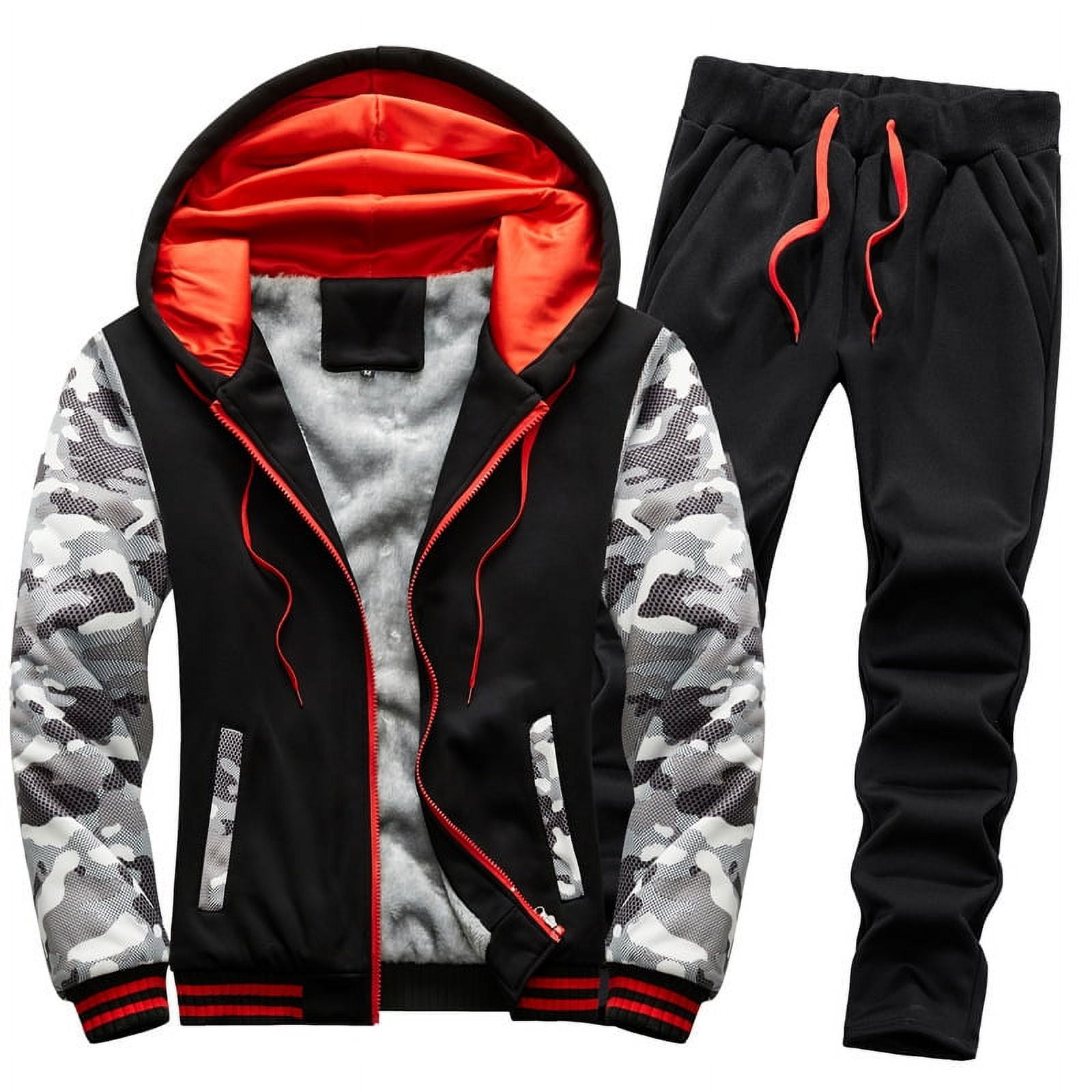Casual Fleece Camouflage Hoodie for Men, Men 's Casual Tracksuit Hooded ...