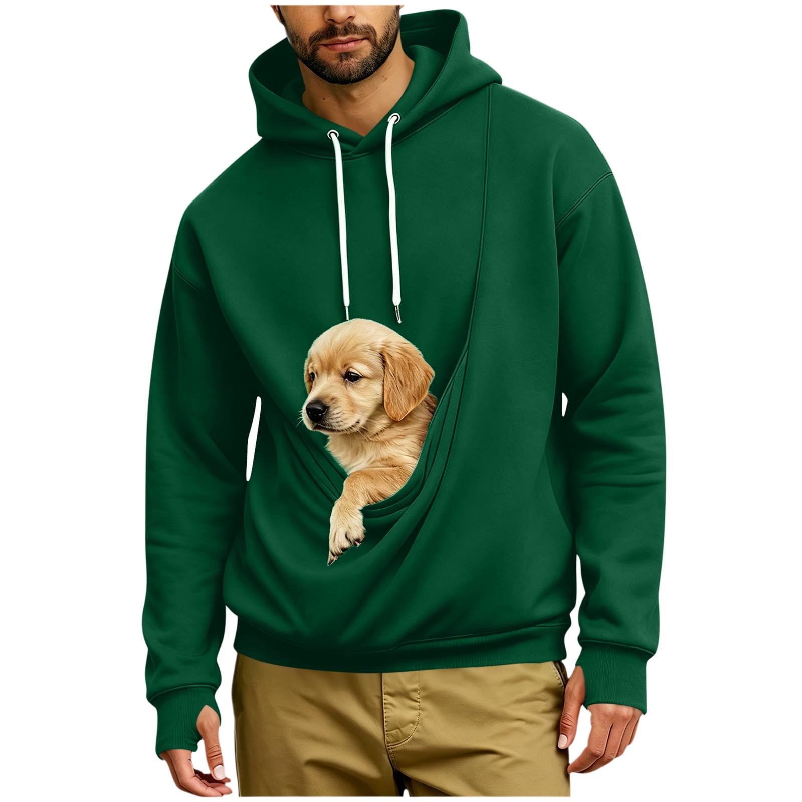 Hoodies for Men Thumb Hole Long Sleeve Hoodie Adjustable Drawstring ...