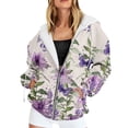 Hoodies for Women Casual Loose with Floral Printed Long Sleeve Jacket ...