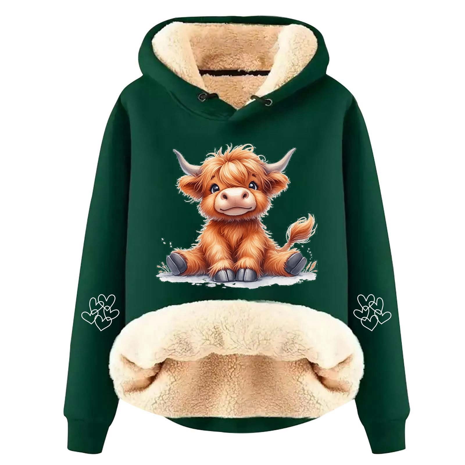 Hoodies for Women Crew Neck Graphic Printed Long Sleeve Hooded ...