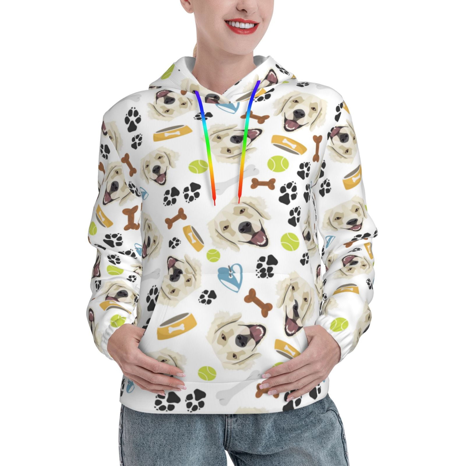 Hoodies for Women Labrador Retriever Dog Tennis Drawstring Sweatshirt ...