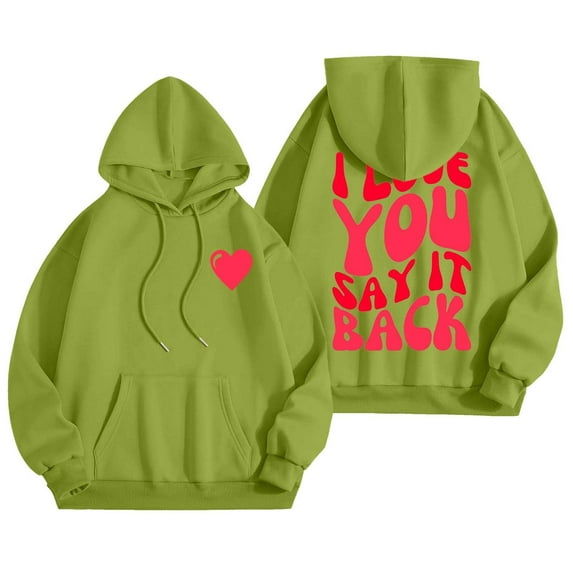 Hoodies for Women Letter Love Sweatshirts Valentine's Day Lightweight ...