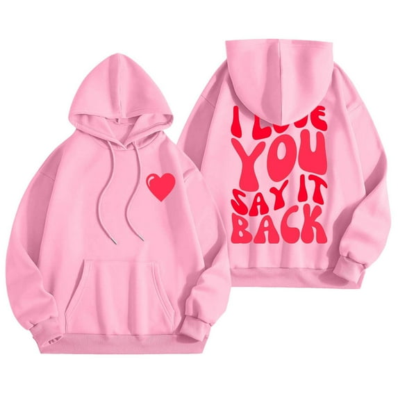 Hoodies for Women Letter Love Sweatshirts Valentine's Day Lightweight ...