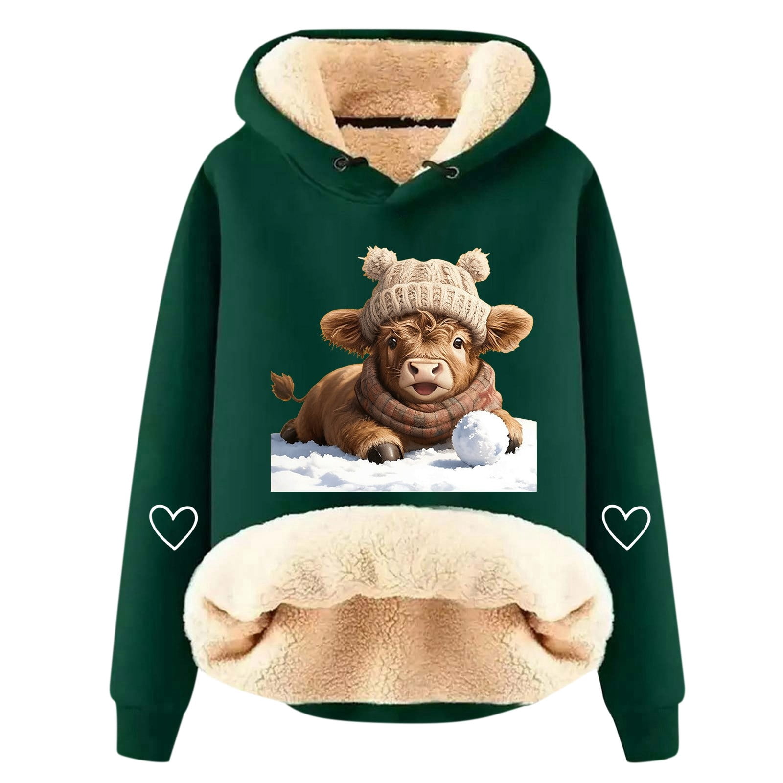 Hoodies for Women Long Sleeve Highland Cattle Print Hooded Sweatshirts ...