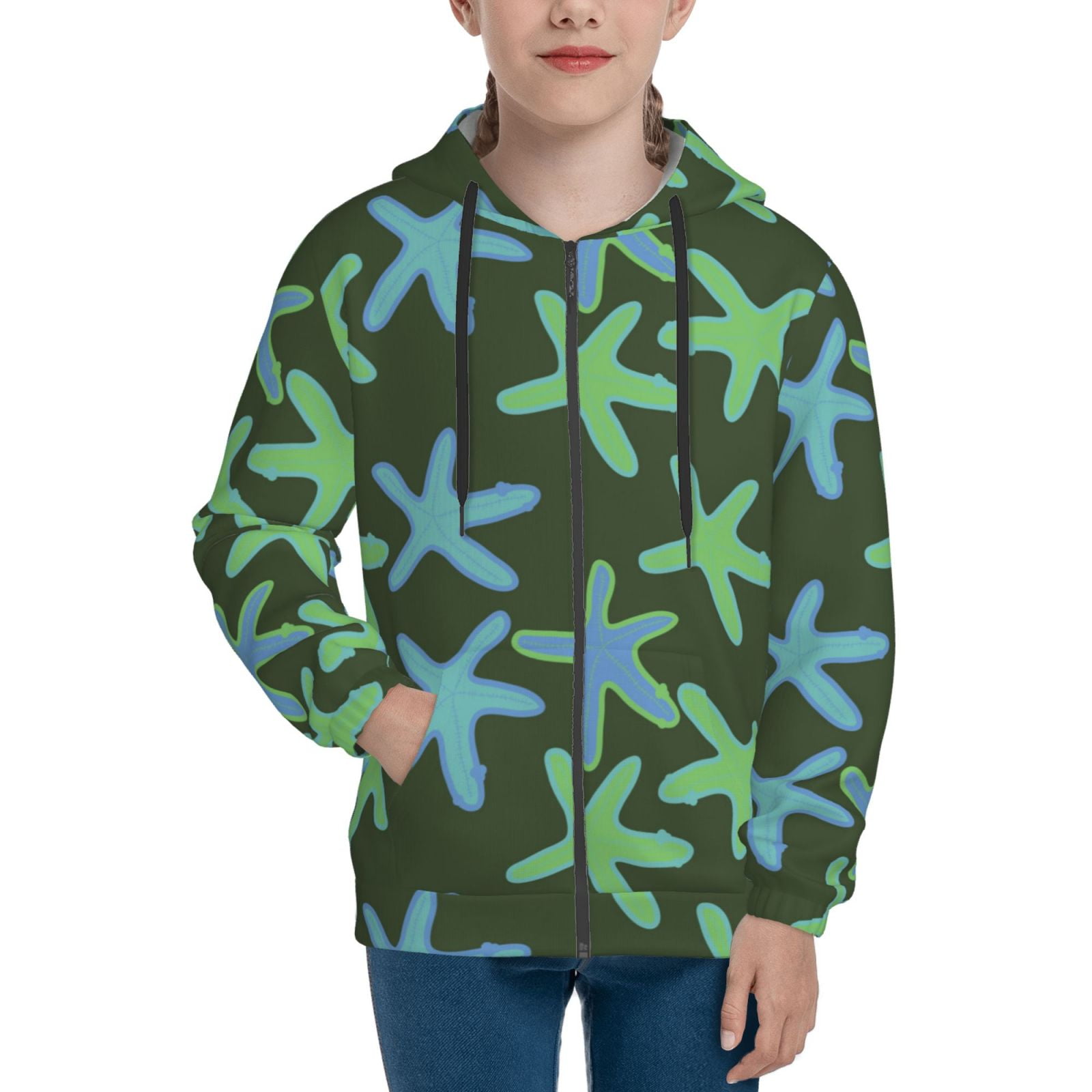 Hoodies for Women doodles starfish Long Sleeve Sweatshirt, Drawstring ...