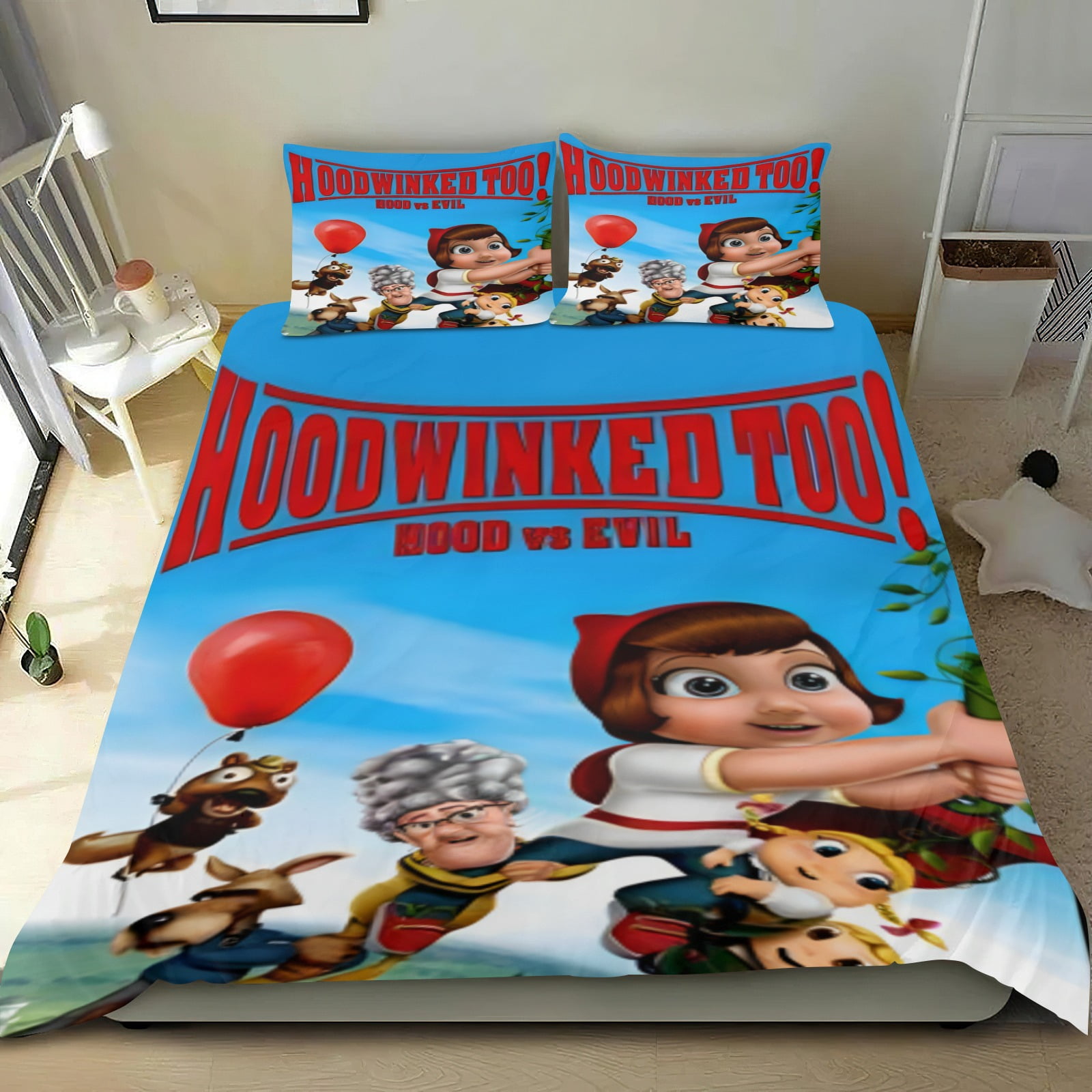 Hoodwinked! Peach thin bedding set has an iconic print, Perfect for ...