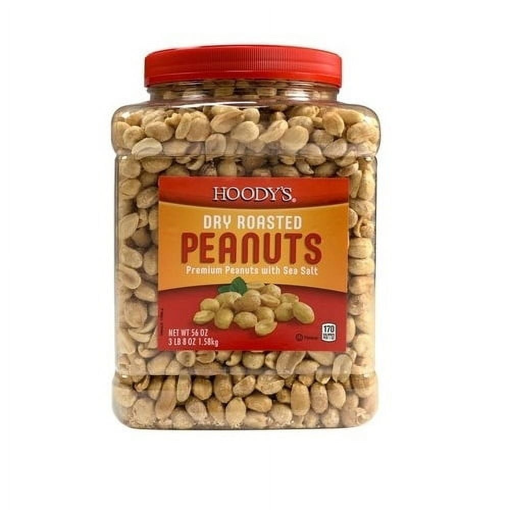 Hoodys Premium Dry Roasted Peanuts with Sea Salt, Non-GMO, 56 Ounce ...