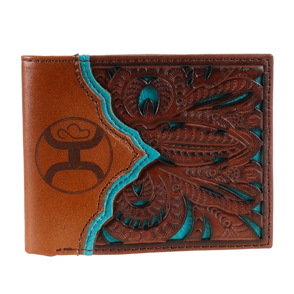 Hooey Brand Mens Hooey Signature Tooled Bifold Wallet Tan - Walmart.com
