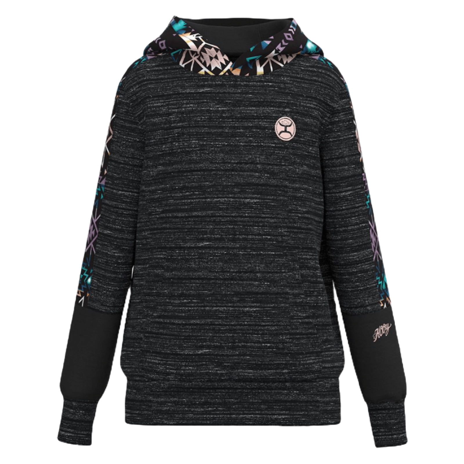 Hooey Ladies Canyon Aztec Graphic Black Hoodie HH1259BKAZ - Walmart.com