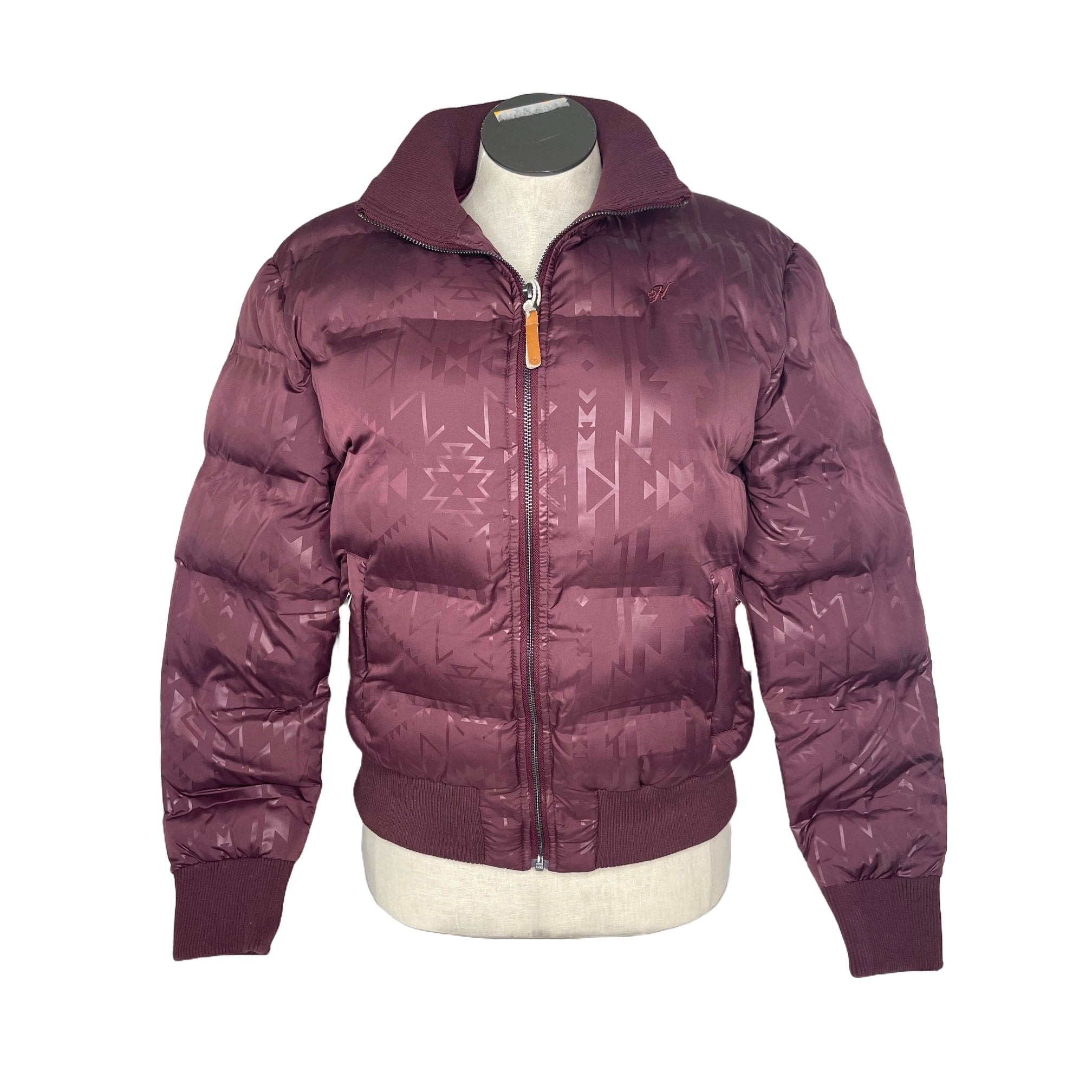 Hooey Ladies Maroon Aztec Print Zip Puffer Jacket HJ139MAAZ - Walmart.com