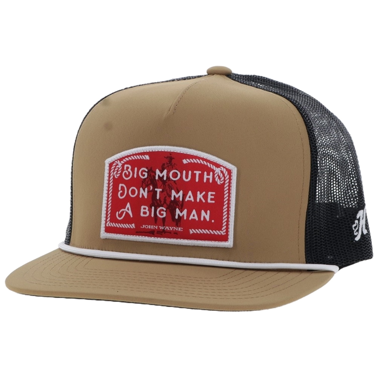 Hooey Men's Big Mouth Don't Make A Big Man Tan Trucker Cap 2567T-TNBK ...
