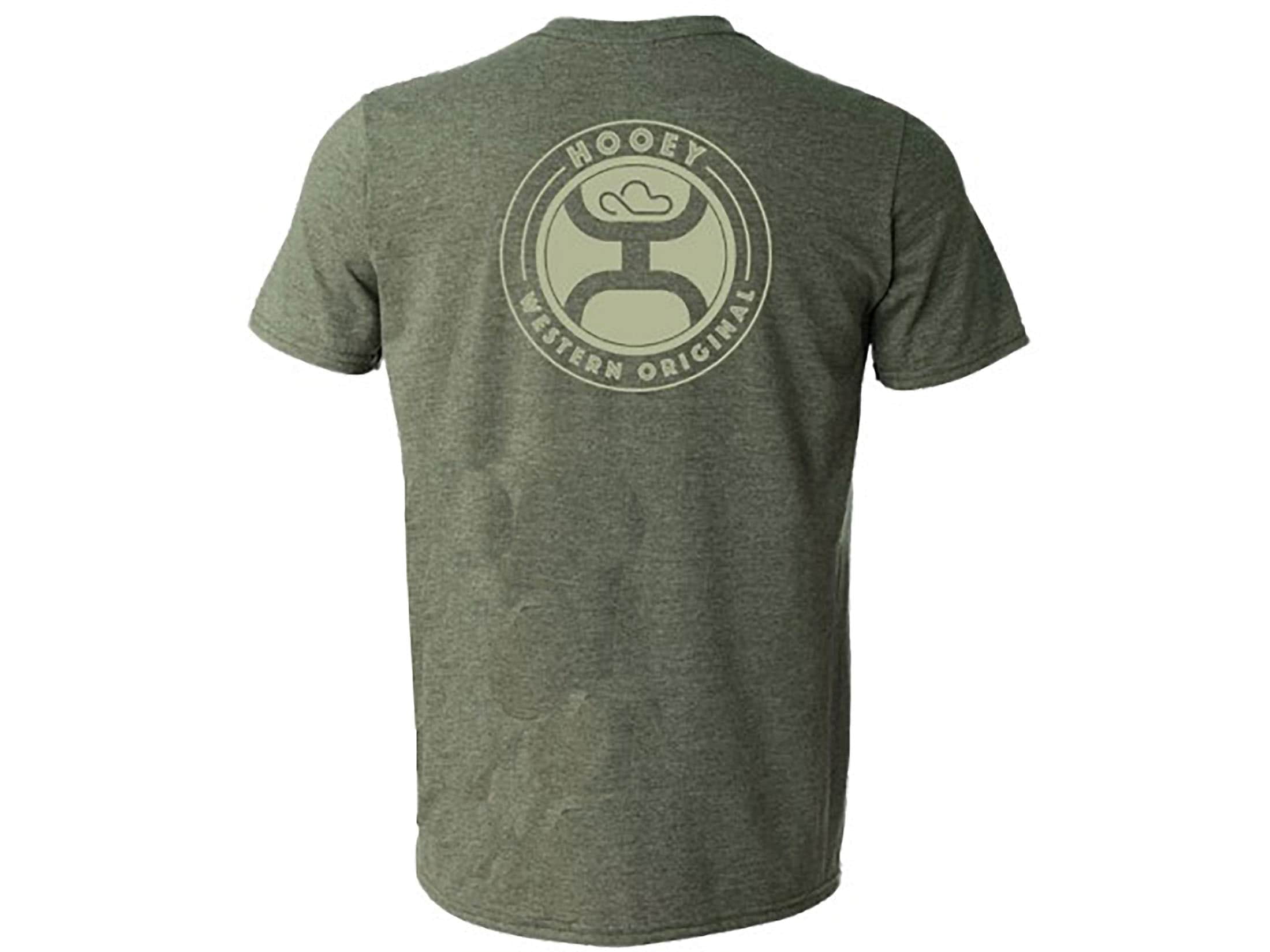 Hooey Men's Outline Circle Short Sleeve T Shirt Heather Military Green ...