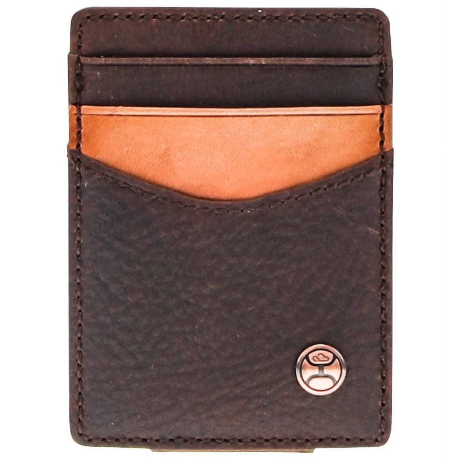 Hooey Mens Grayson Brown Distressed Shrunken Grain Leather Money Clip Wallet - Walmart.com