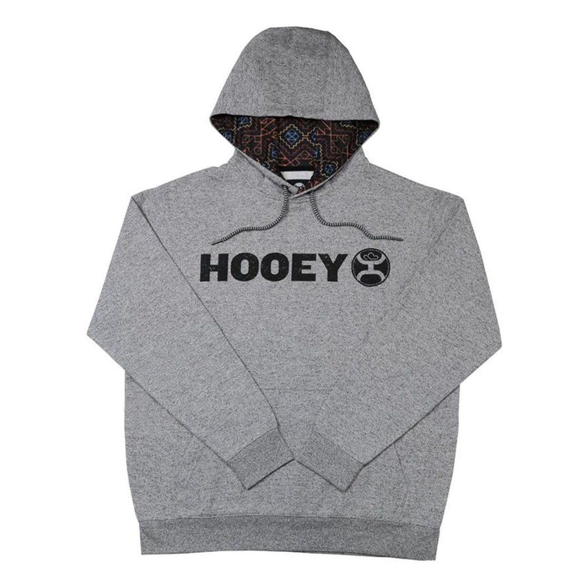 Hooey Mens Lock Up Logo Graphic Grey Heather Hoodie (S) - Walmart.com
