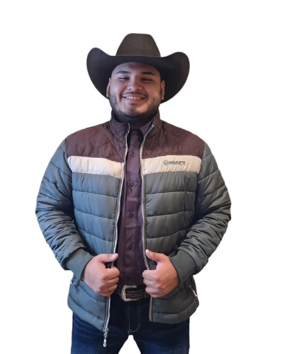 Hooey Puffer Olive Brown Tan Yoke - Mens Jacket - Hj117Olbr - Walmart.com