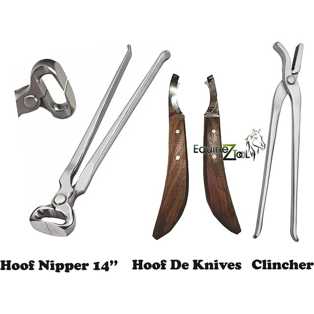 Hoof Nipper 14" with Horse Shoe Care Hoof Nail Clincher & Farrier Hoof ...