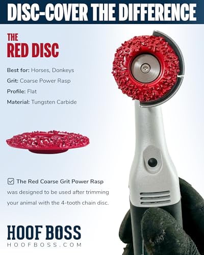 Hoof Red Coarse Grit Dome Power Rasp Disc - Heavy-Duty Hoof Trimming ...