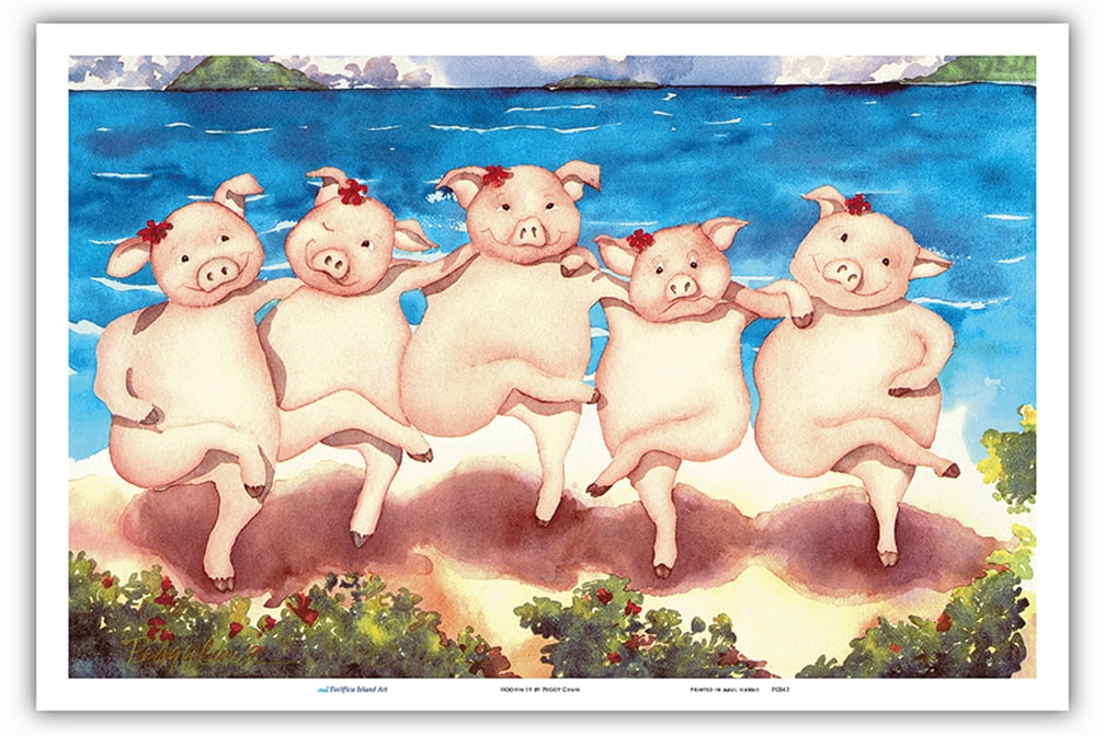 Hoofin It - Dancing Hawaiian Pigs (Pua’a) - From an Original Hawaii ...