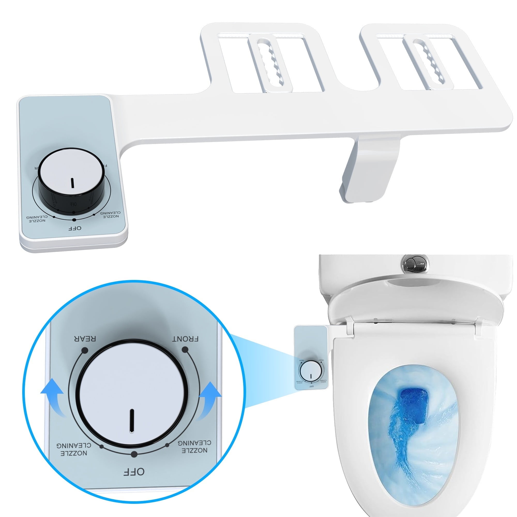 Hoofun Bidet Attachment, Non-Electric Cold Water Bidet Toilet Seat ...