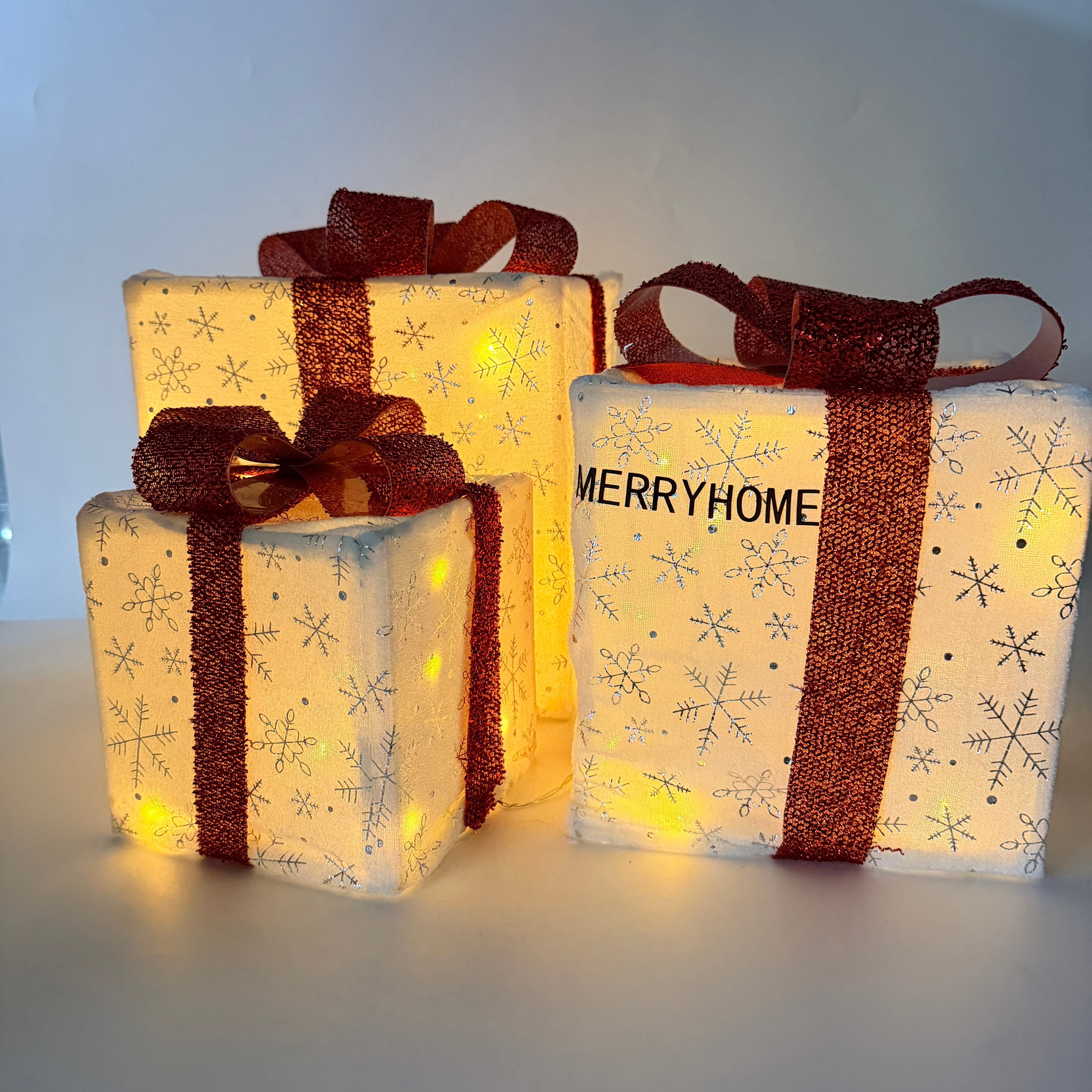 Hoofun Christmas Lights Gift Box 3 Piece Set with 50 LEDs with Stars ...