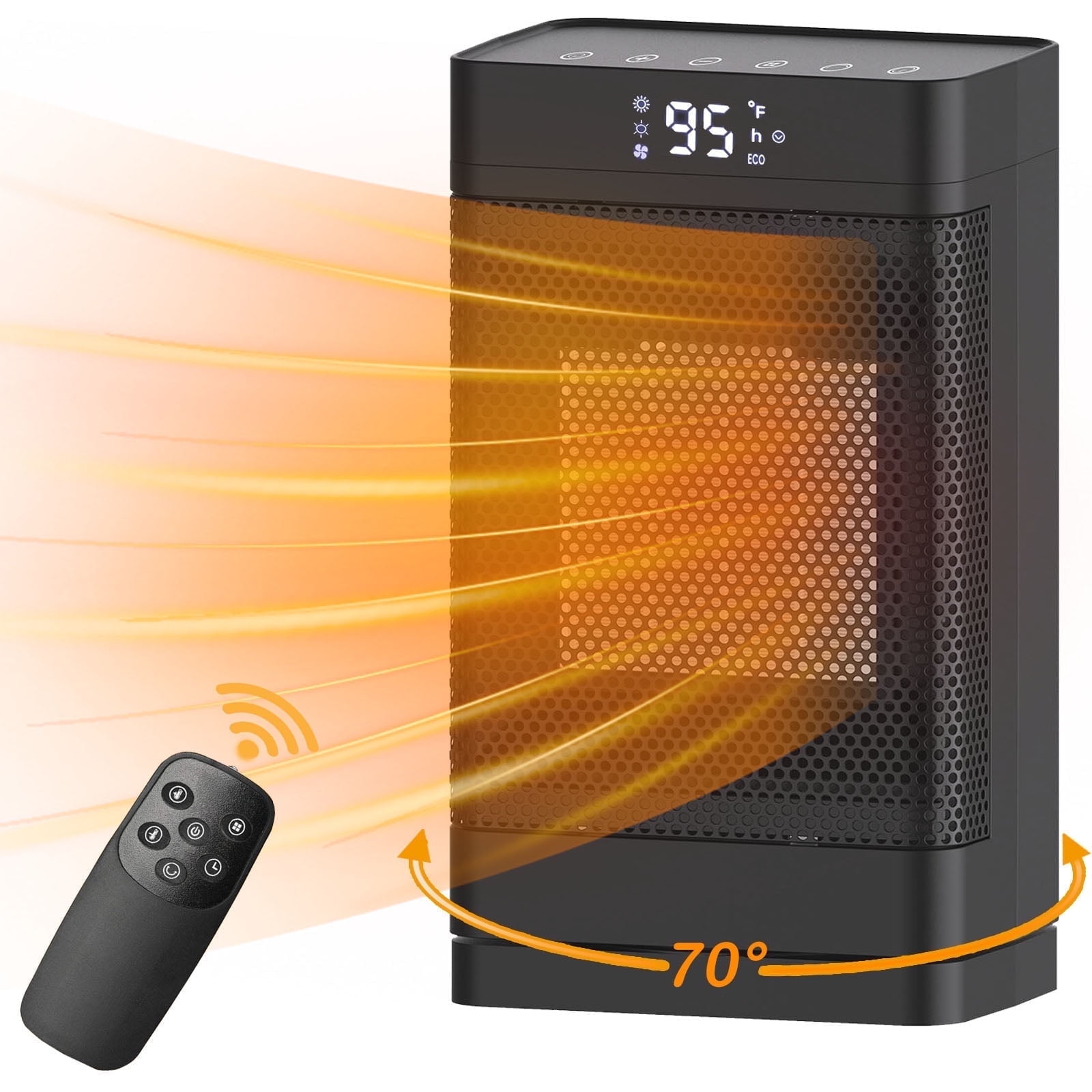 Hoofun Space Heaters for Home with Remote, 1500W PTC Ceramic 70 ...