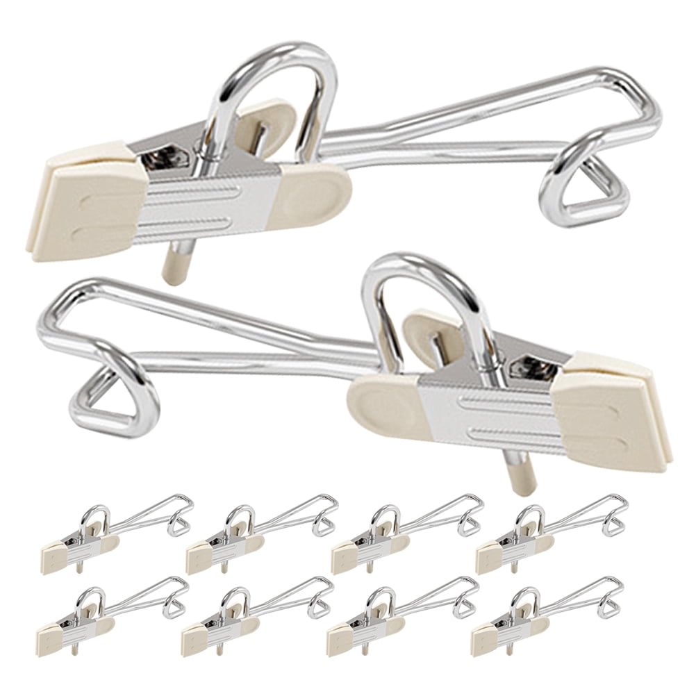 Worgeous Portable Hanging Clothes Pins with Hook 10Pcs Beige PVC ...