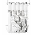 No Hook Cloth Fabric Shower Curtain with Snap in Liner, Boho Geometric ...