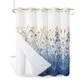 No Hook Cloth Fabric Shower Curtain with Snap in Liner, Navy Blue ...