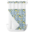 No Hook Cloth Fabric Shower Curtain with Snap in Liner, Summer Lemon ...