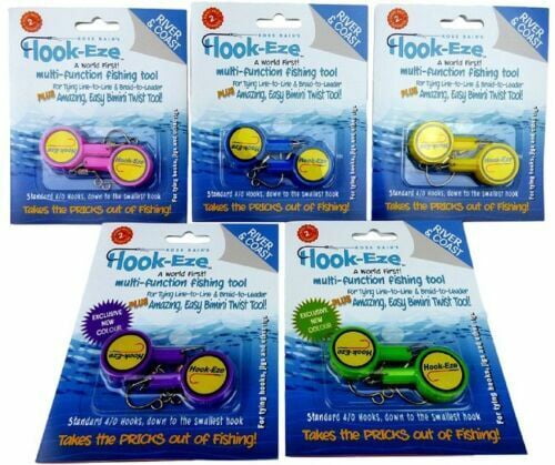 Hook-Eze Fishing Tool - 5 Twin Packs - Hook Tying Safety Device + Line ...