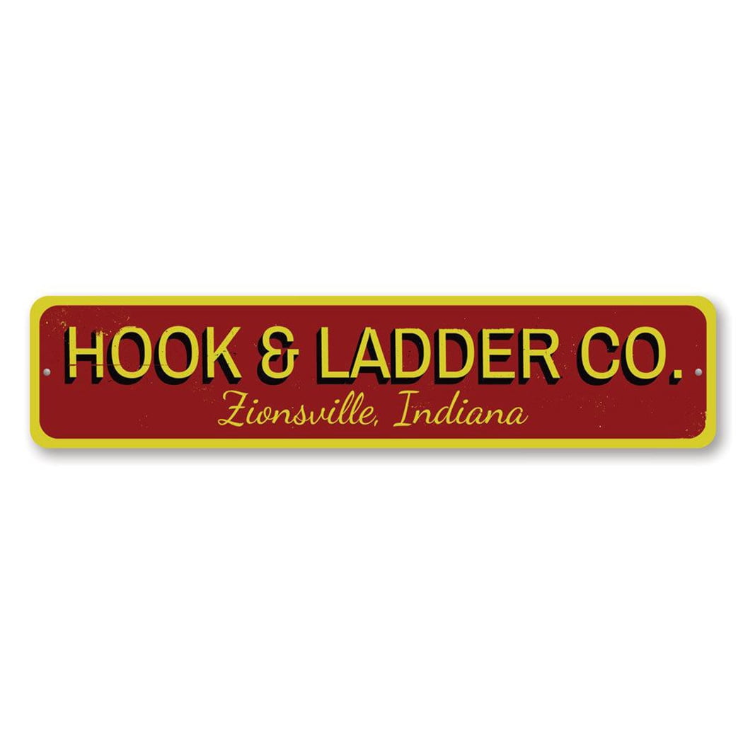Hook & Ladder Co. Sign, Firehouse Location City State Sign, Fire ...
