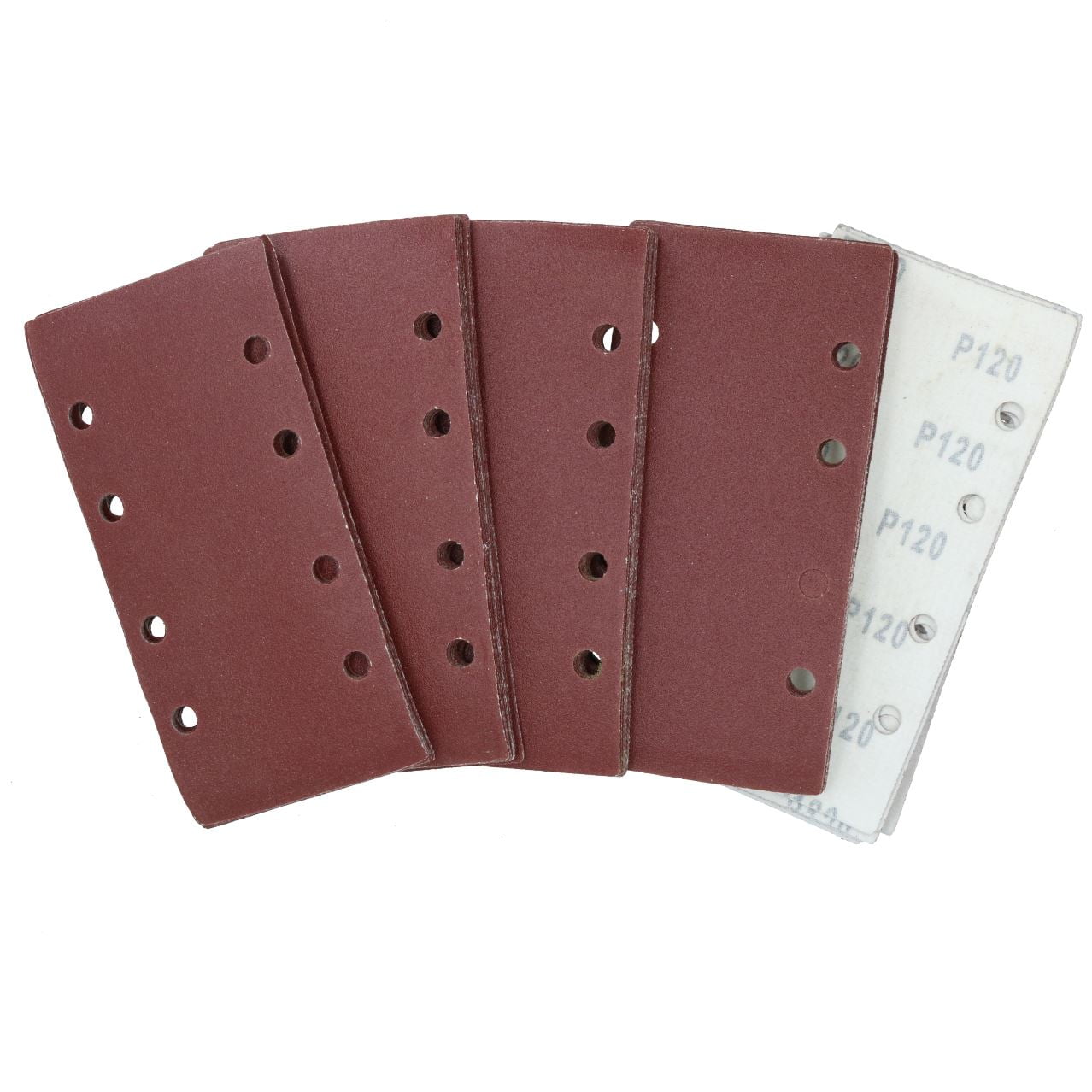 Hook/Loop 1/3 Sheet Sanding Sander Sandpaper Pads 50 Pack 120 Grit ...