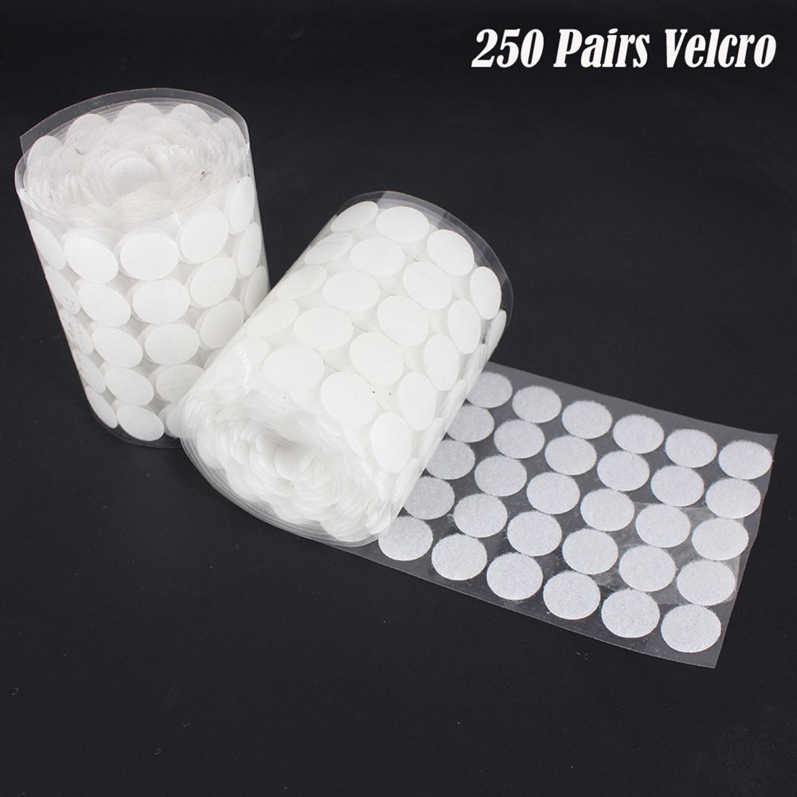 Hook and Loop Dots 20mm Self Adhesive | 250 Pairs (500 Pcs) | White Nylon Fastener Circles ...