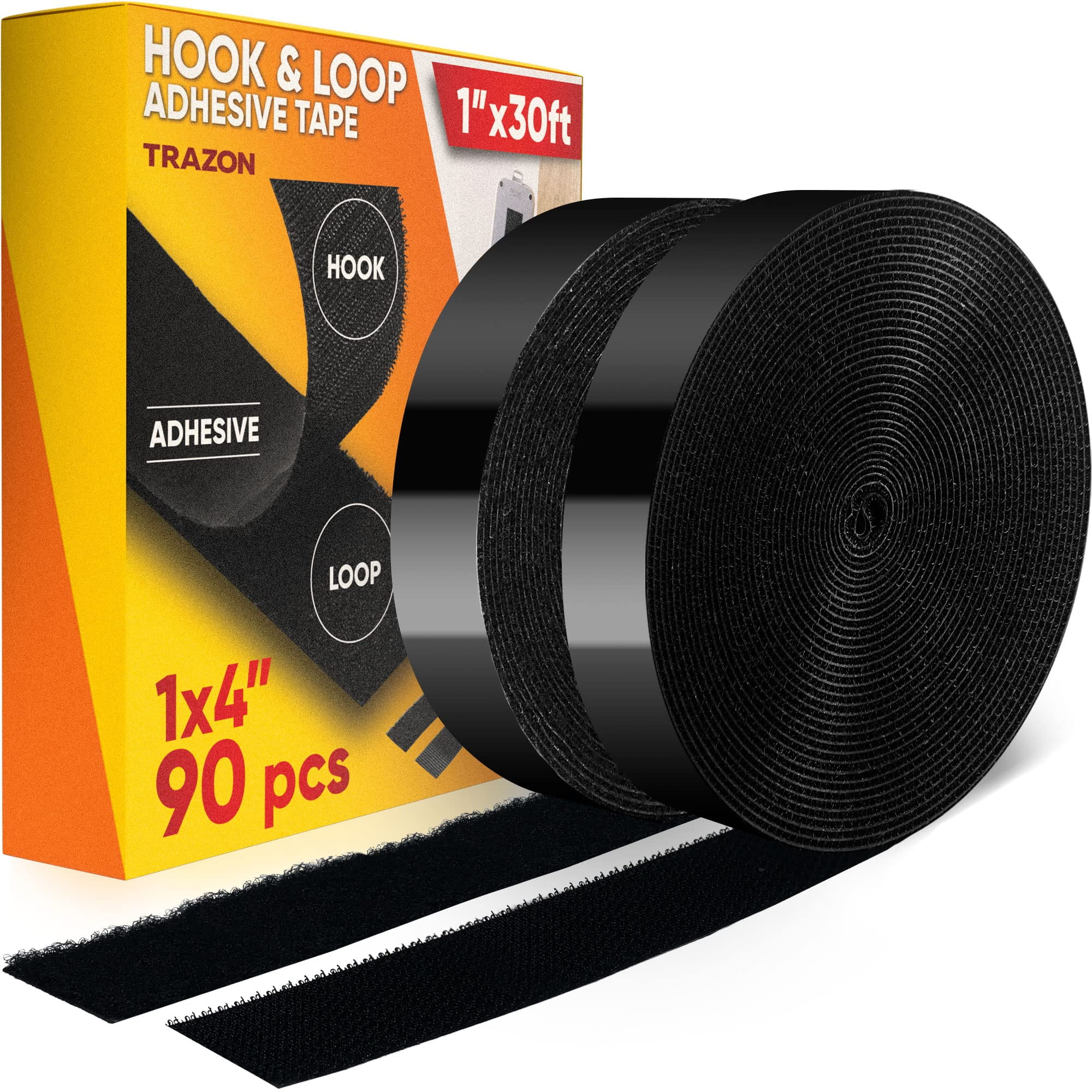 Hook and Loop Tape Roll with Heavy Duty Adhesive Industrial Strength ...