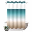 No Hook Shower Curtain with Built-in Rings - Coastal Ocean Washable ...