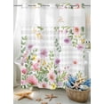 No Hook Shower Curtain Set with Snap in Liner, Farm Floral Tulips ...
