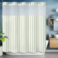 No Hook Shower Curtain Set with Snap in Liner, Minimalist Sage Green ...