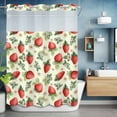 No Hook Shower Curtain Set with Snap in Liner, Summer Fruits ...