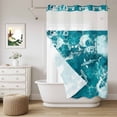 No Hook Shower Curtain with Snap in Fabric Liner Set Summer Nautical ...