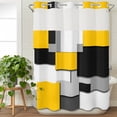 No Hook Shower Curtain with Snap in Liner, Abstract Minimalist Color ...