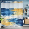 No Hook Shower Curtain with Snap in Liner, Yellow Blue Gradient ...