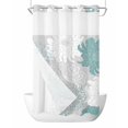 No Hook Shower Curtain, Turquoise White Floral Small Shower Curtains ...