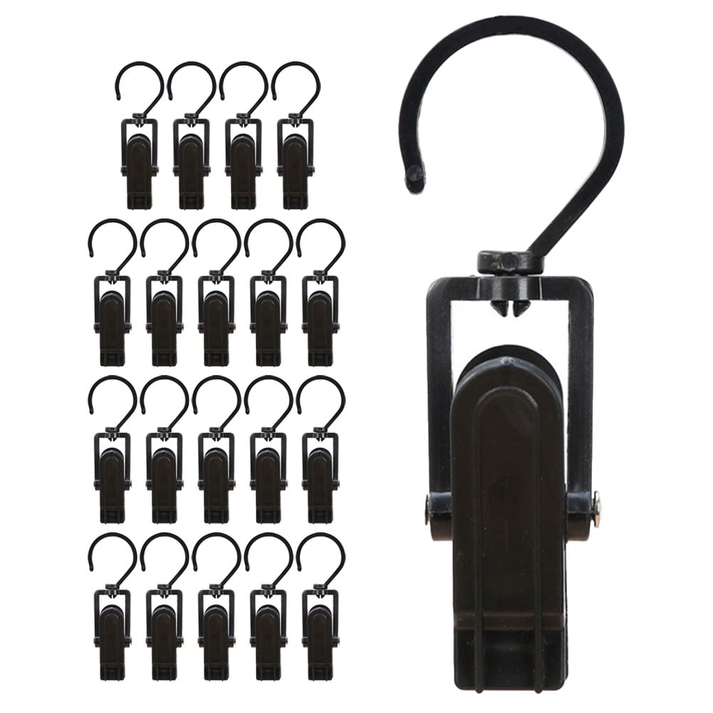 Hook Swivel Clamp 20 Pcs Rotatable Boot Hangers Coat Curtain Hooks Clip ...
