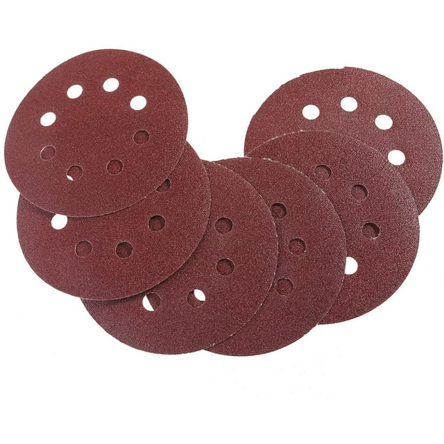 Hook and Loop Sanding Discs 8 Hole 5 Inch Sandpaper round shape（A pack ...