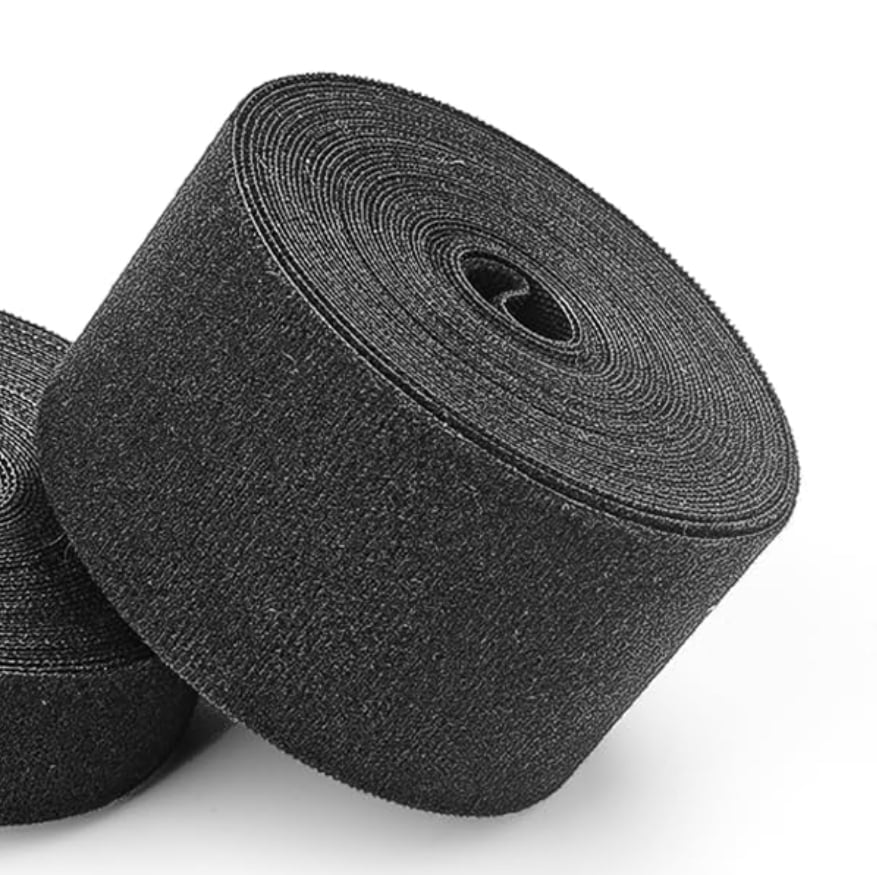Black Sew On Hook and Loop Tape Fastening Nylon Fabric Tape（2*10In ...
