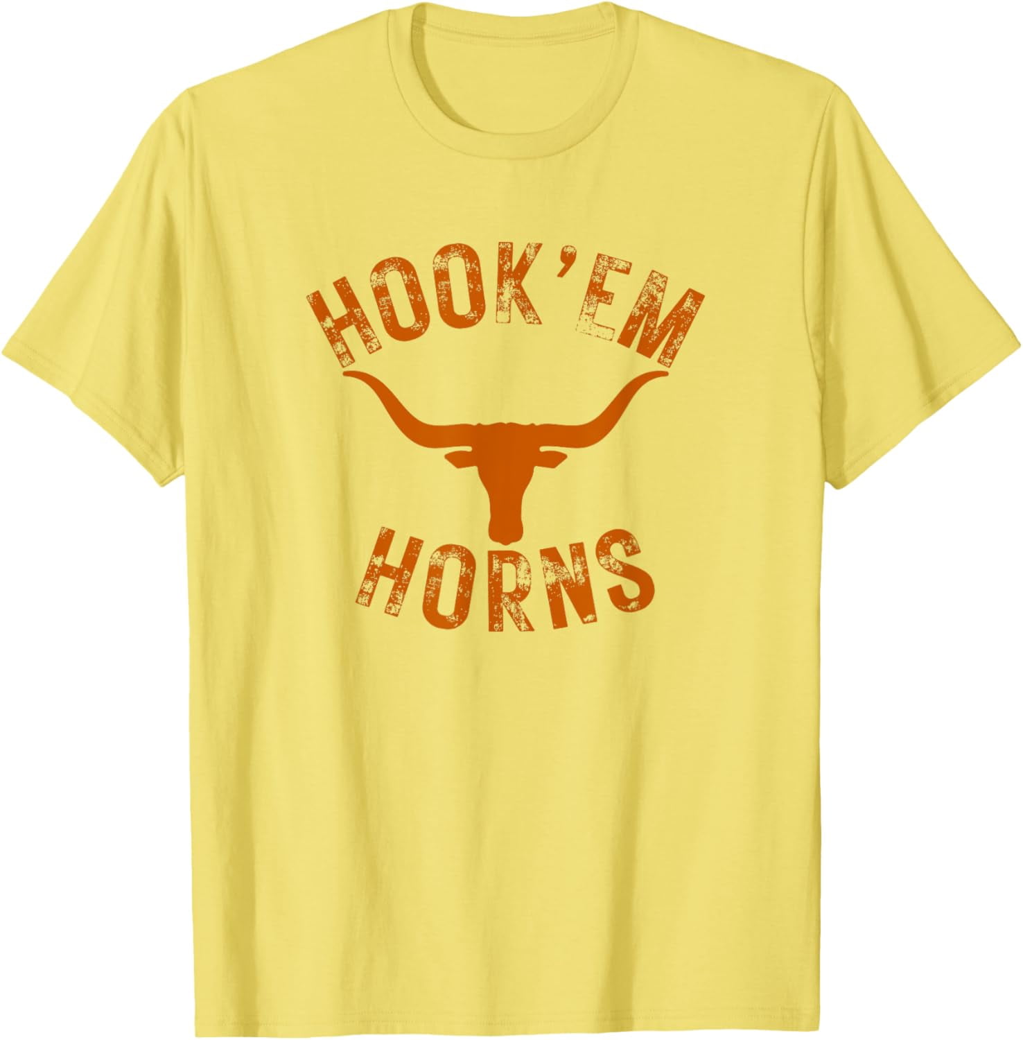 Hook'em Horns State of Texas Bull Head with Longhorns Design T-Shirt ...